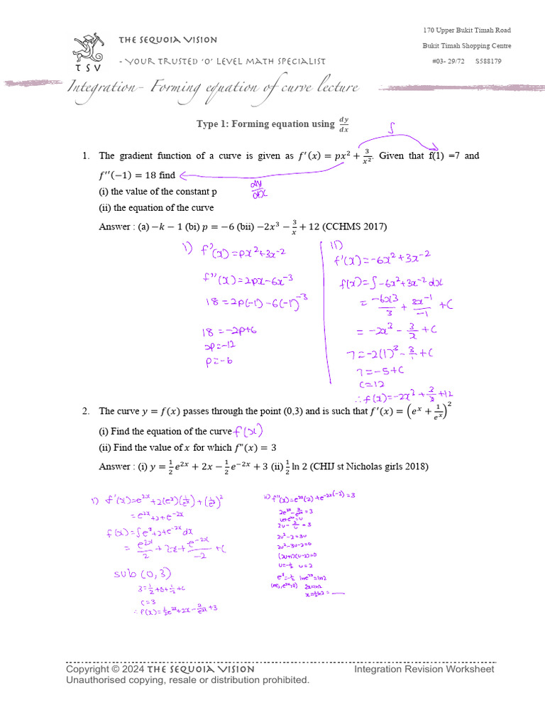 Term 2 Week 2 - Forming Equation of Curve Lecture | PDF