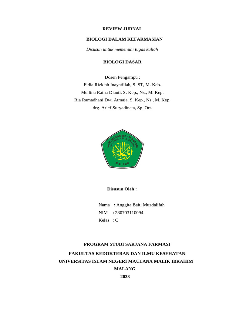Cover Review Jurnal | PDF