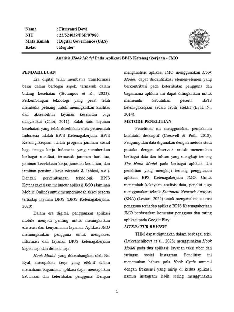Analisis Hook Model Pada Aplikasi BPJS Ketenagakerjaan - JMO | PDF ...