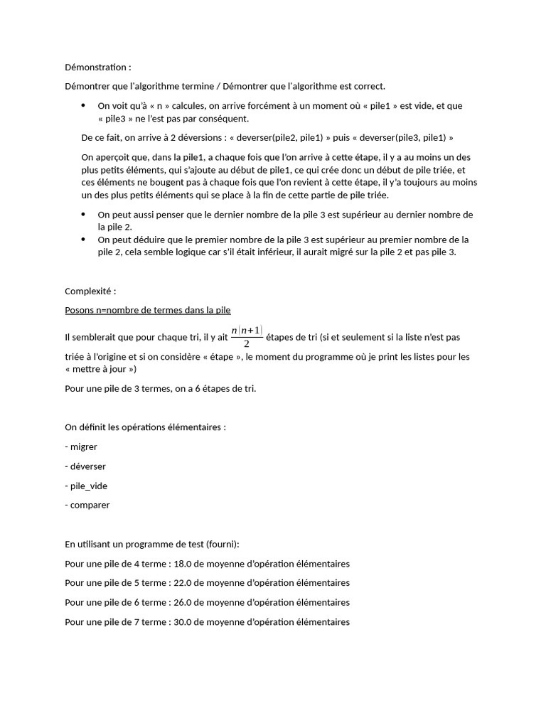 Démonstration Tri Pile | PDF