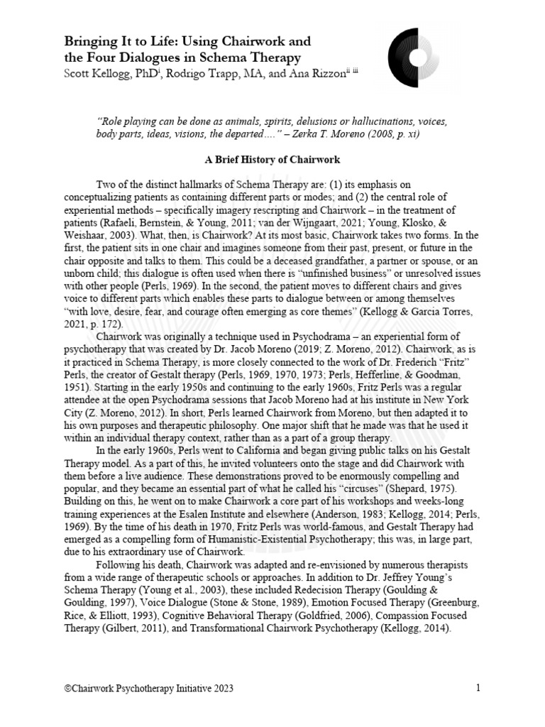 Kellogg+Trapp+Rizzon+Chairwork+Schema+Therapy+Chapter+PDF | PDF