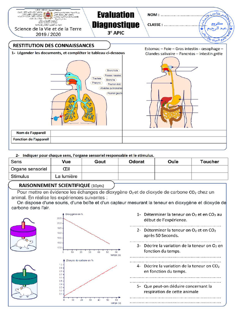Evaluation Diagnostique SVT 3AC PDF 7 | PDF