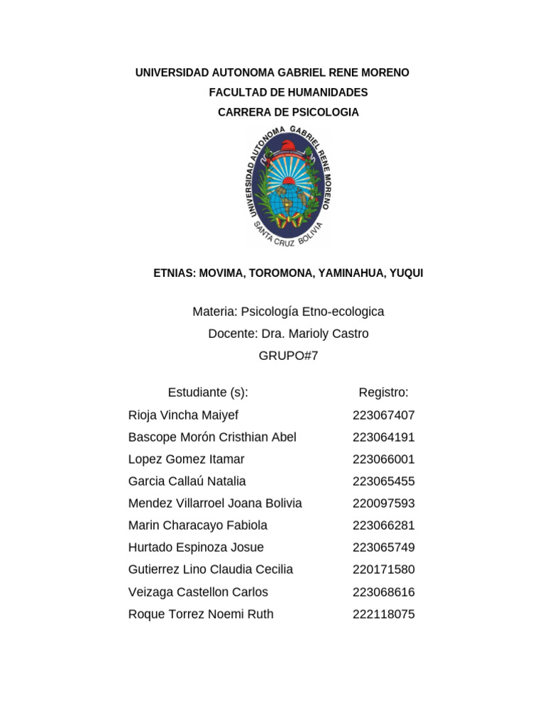 Etnias Movima, Toromona, Yaminahua, Yuqui | PDF