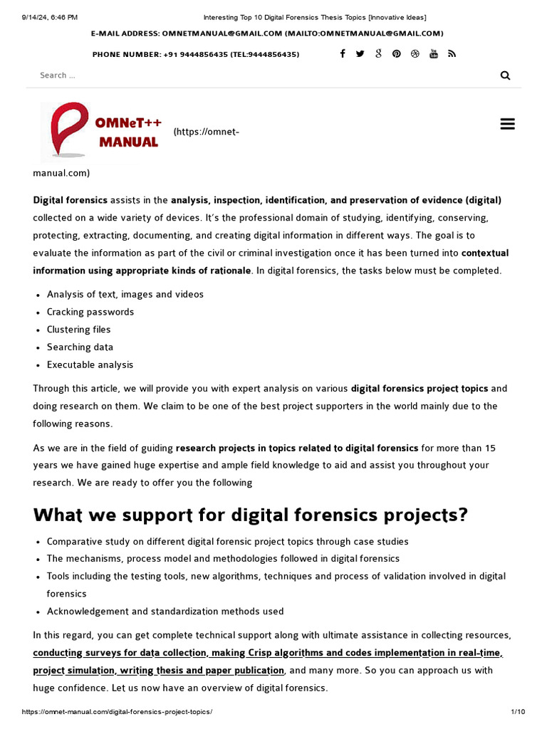 Interesting Top 10 Digital Forensics Thesis Topics (Innovative Ideas) | PDF | Digital Forensics ...