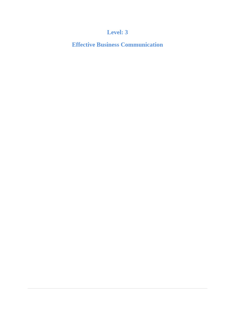 Effective Business Communication | PDF