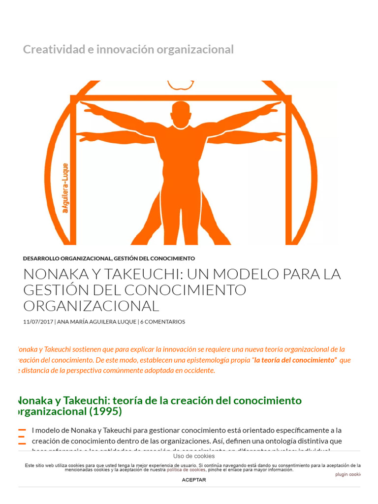 Nonaka y Takeuchi - Un Modelo de Gestión Del Conocimiento | PDF