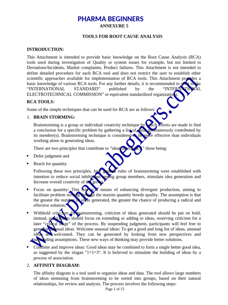 Tool For Root Cause Analysis | PDF
