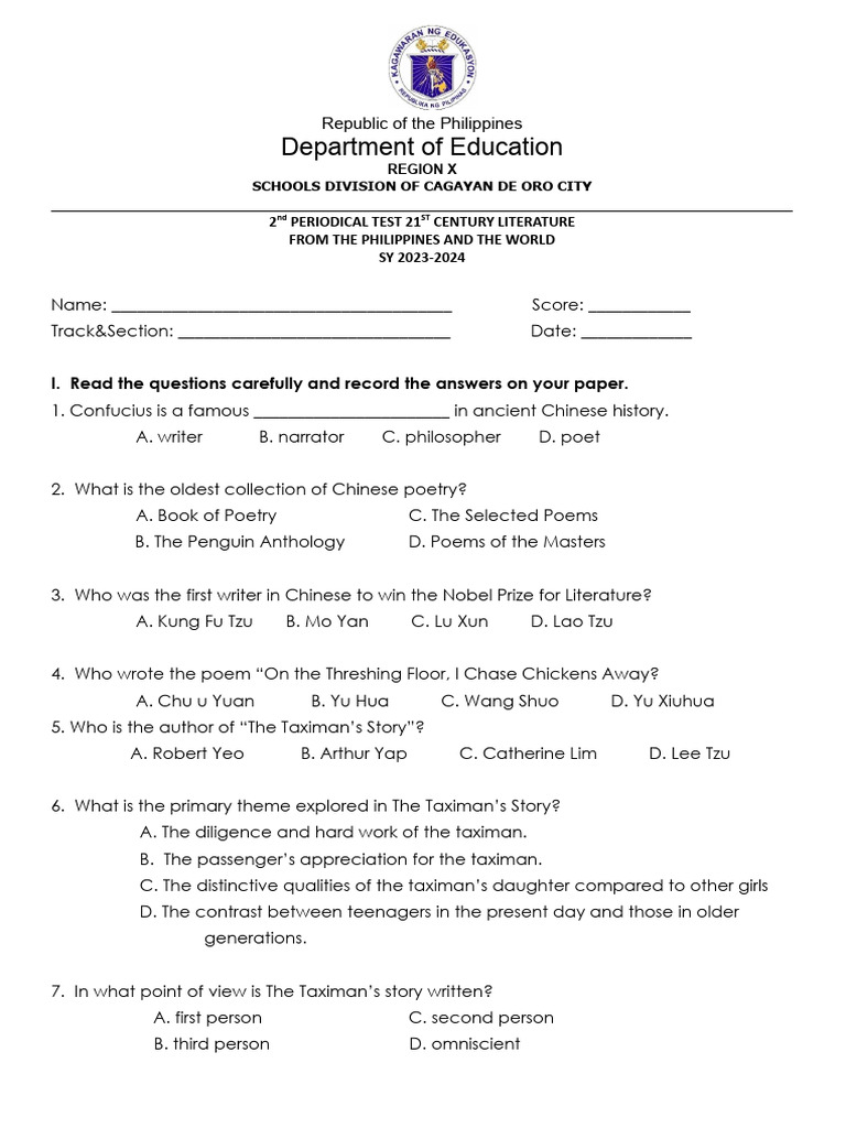 2ND-QUARTER-EXAM-21ST-CENTURY.docx | PDF 2ND-QUARTER-EXAM-21ST-CENTURY.docx | PDF