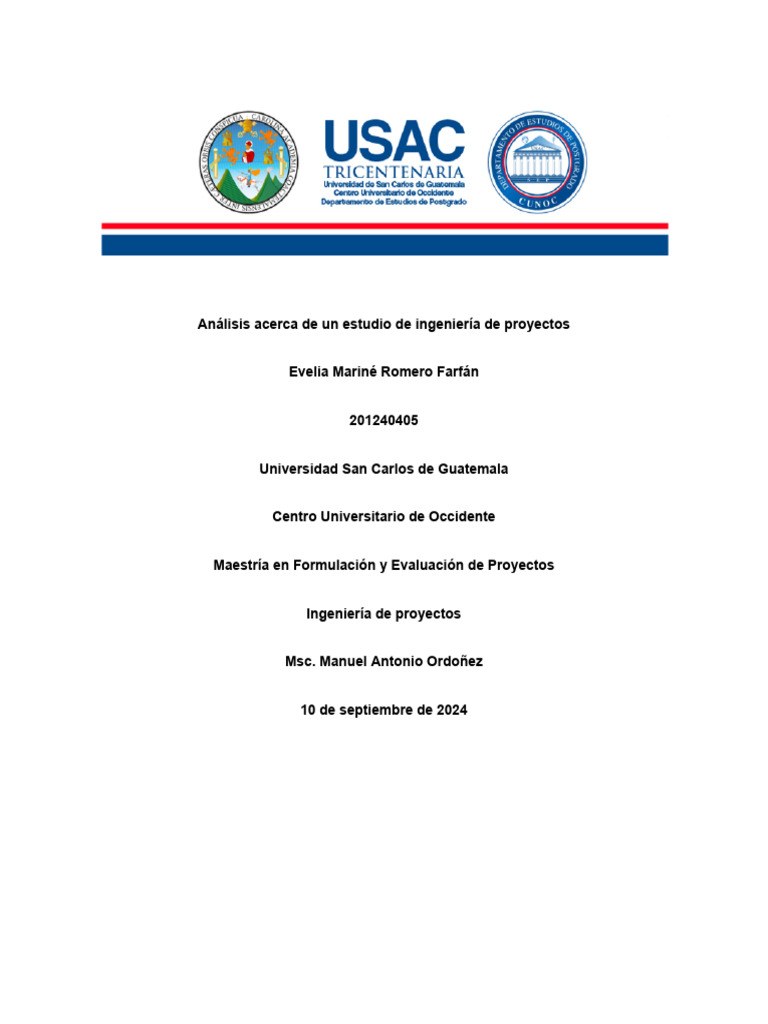 Análisis Acerca de Un Estudio de Ingeniería de Proyectos | PDF ...