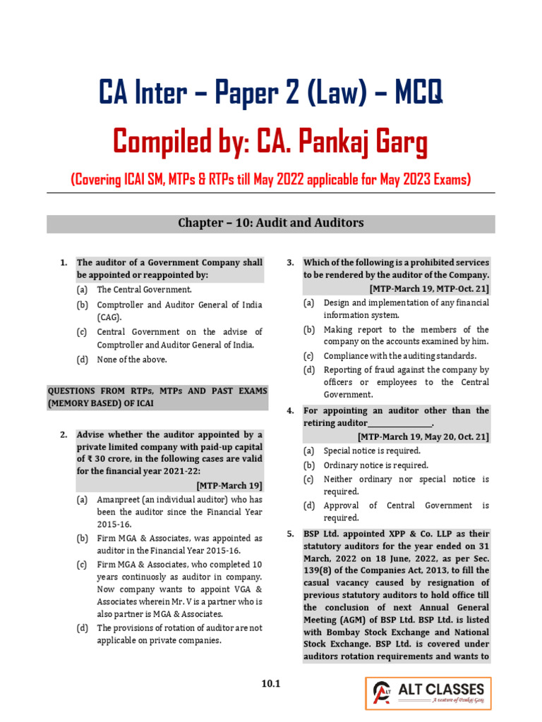 Chapter 10 Audit and Auditors | PDF | Audit | Business