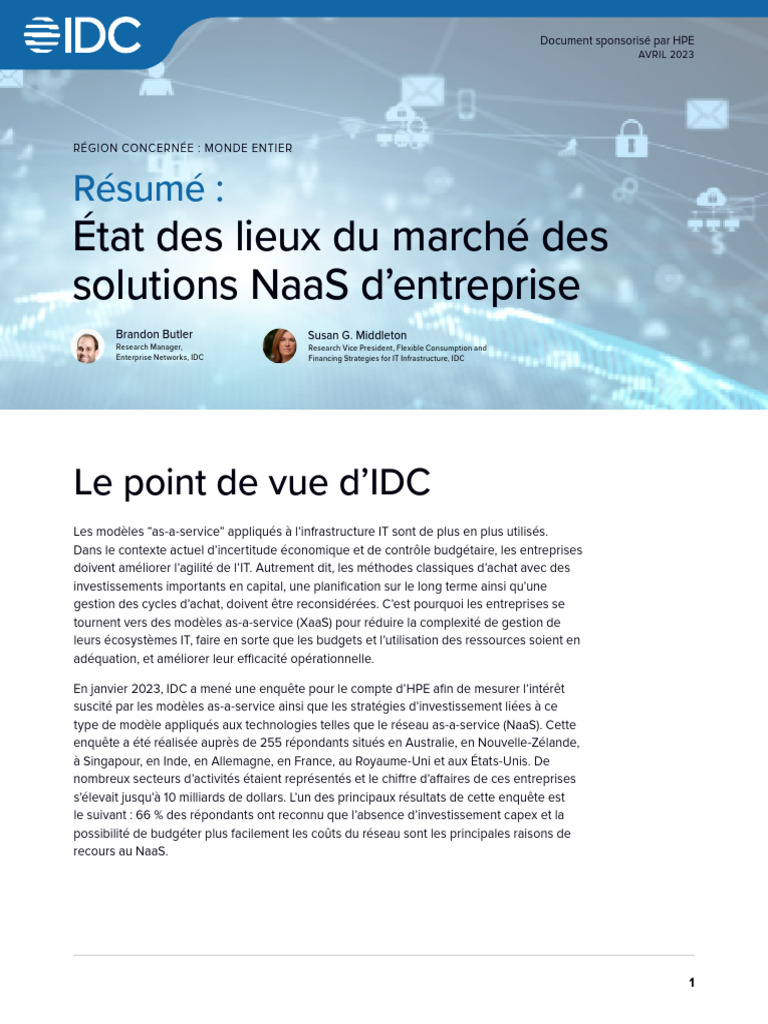 IDC - 2023 Executive Summary NaaS | PDF
