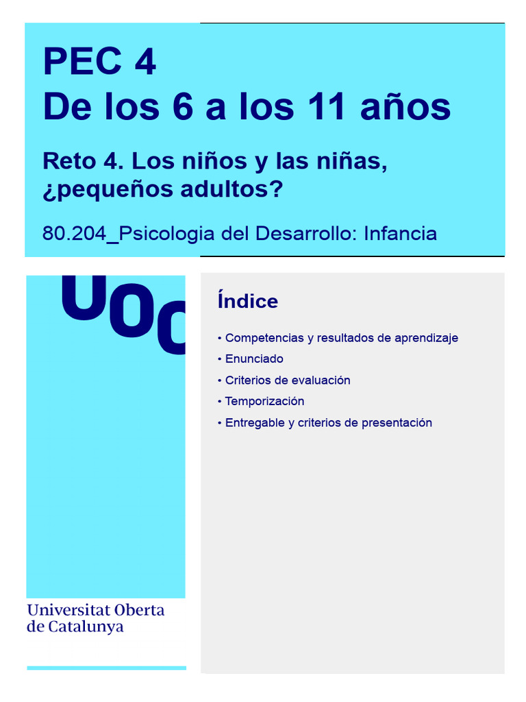 Enunciado PEC 4 | PDF | Aprendizaje | Salud y bienestar