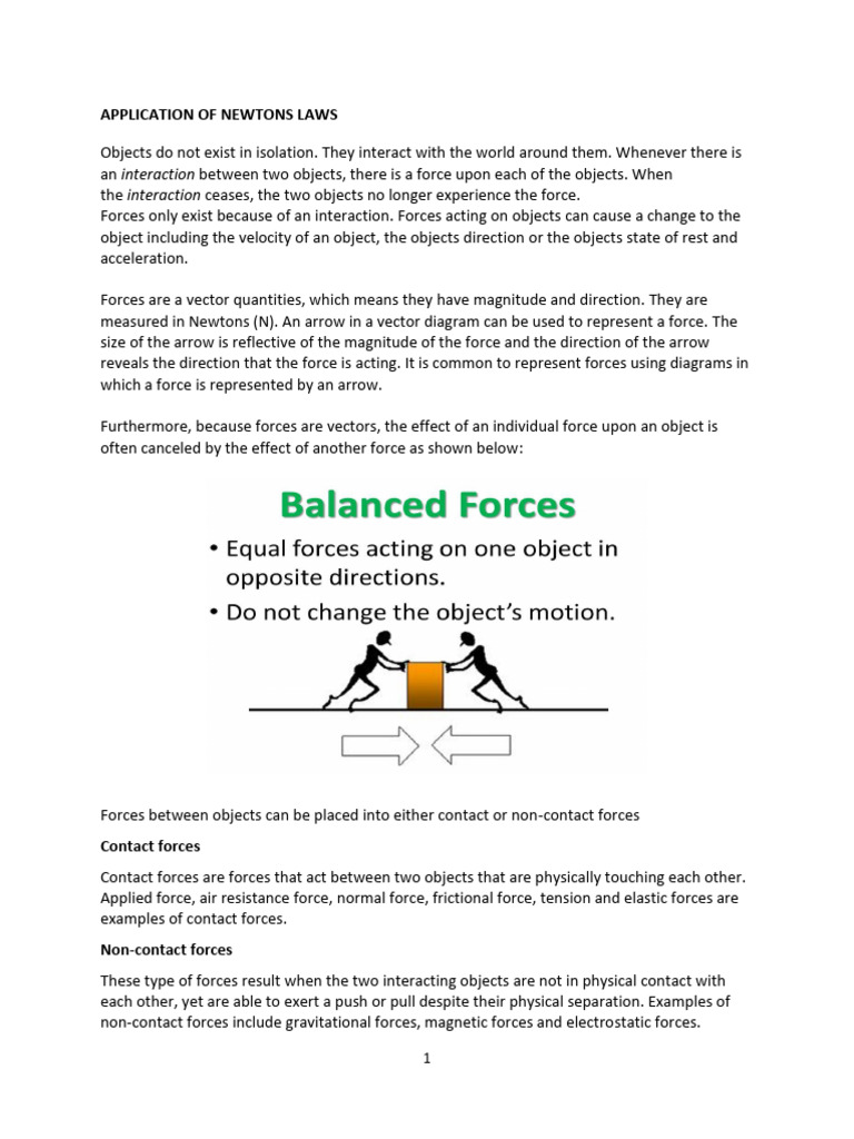 Application of Newtons Laws-1 | PDF