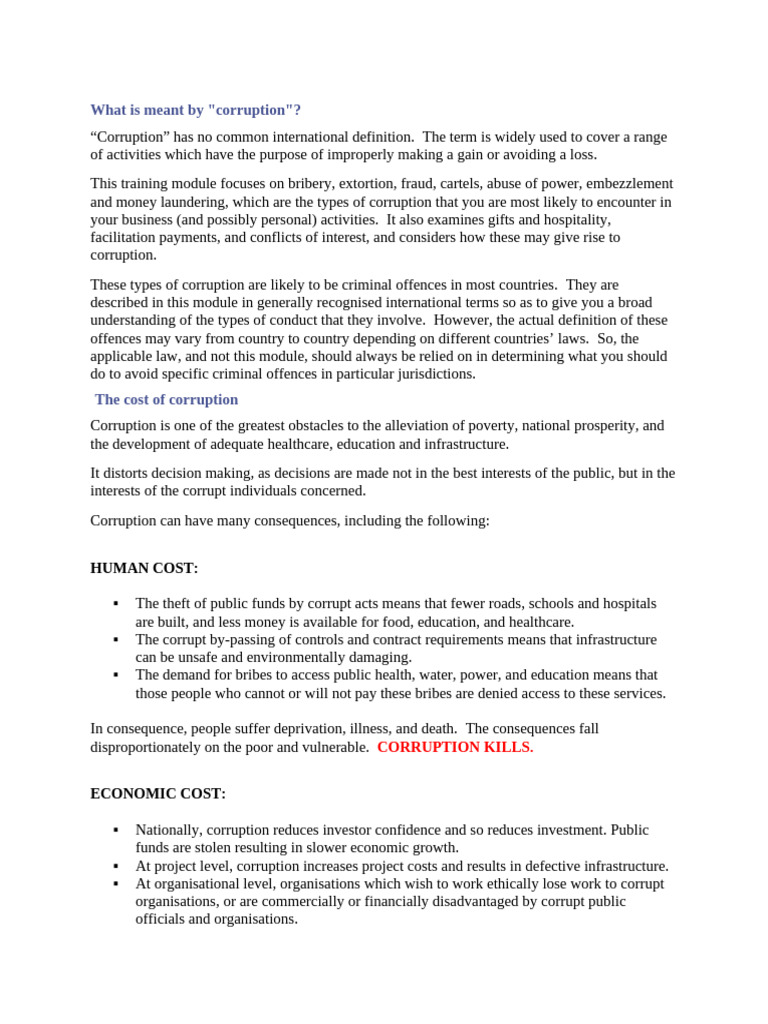 Corruption With Cases | PDF | Bribery | Corruption