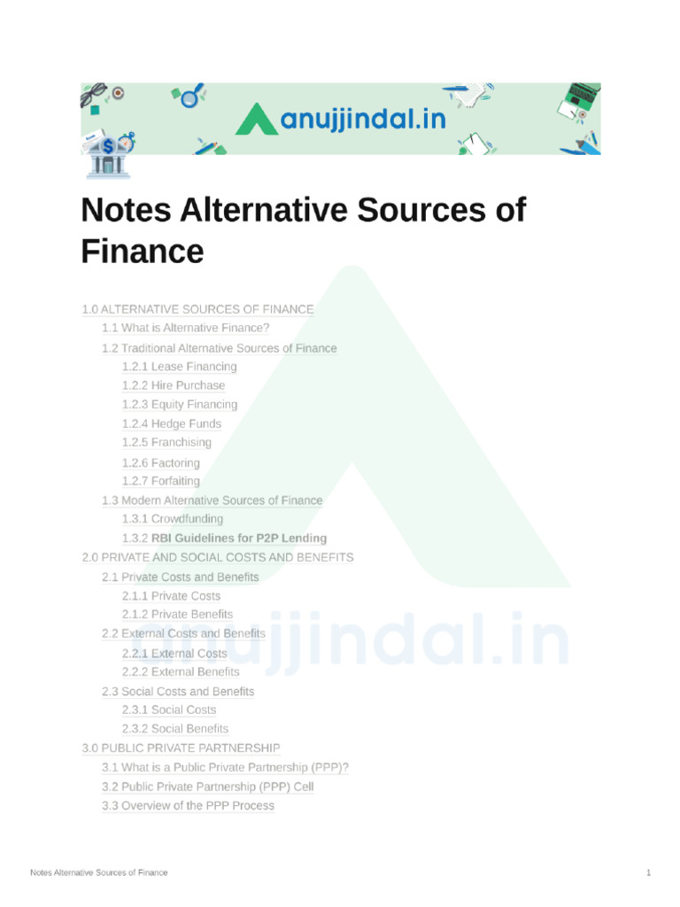 Alternative Sources of Finance F 1 Lyst5585 | PDF