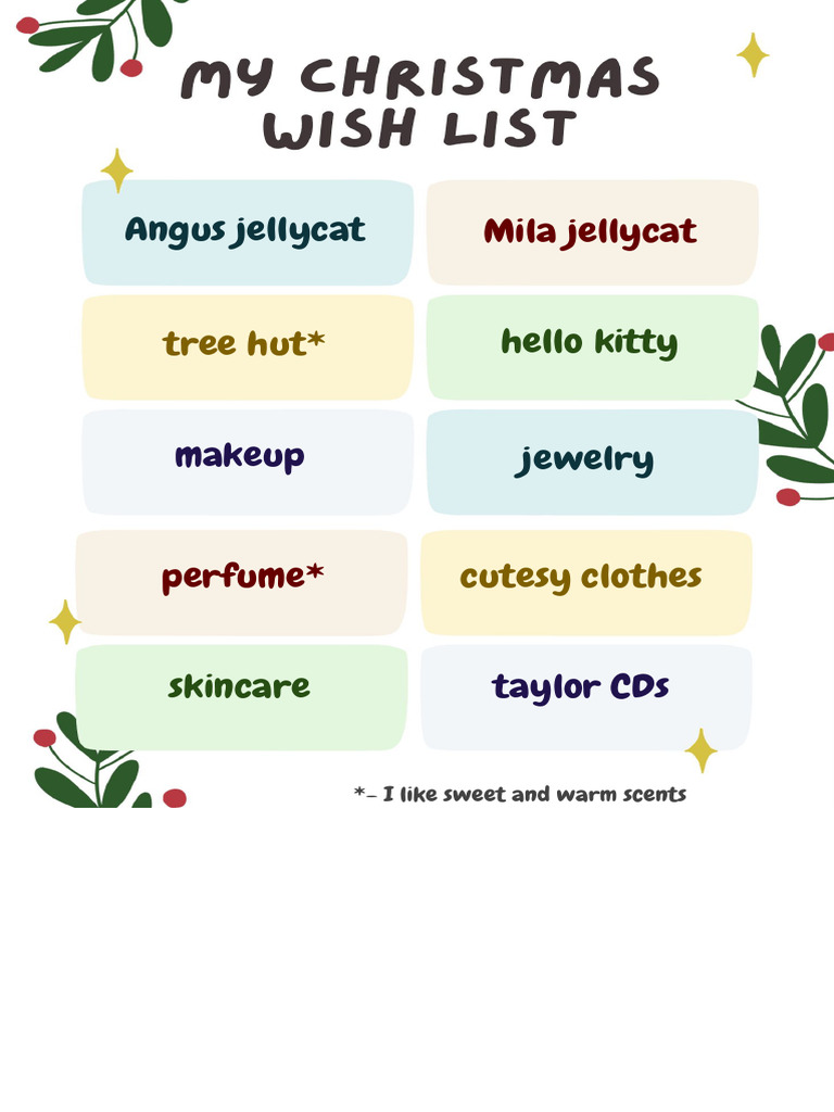 Christmas List Examples and Template | PDF