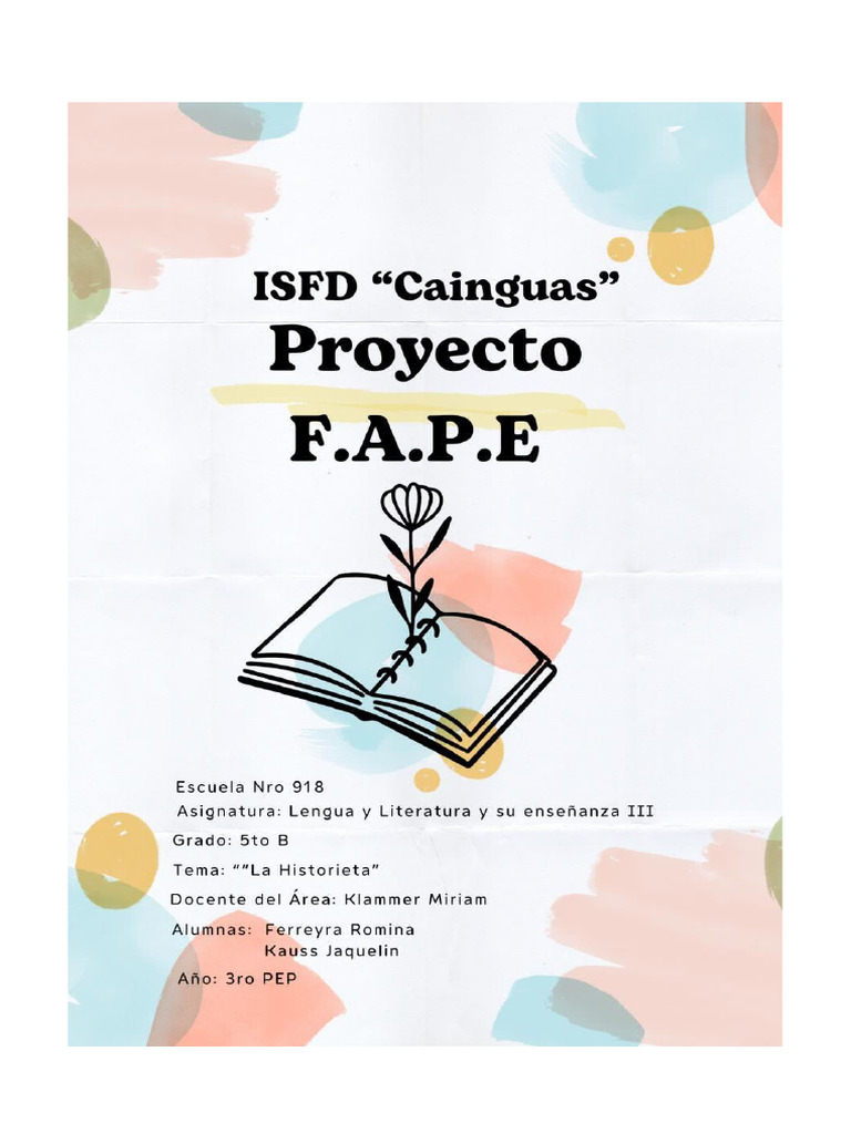 Ferreyra - Kauss-FAPE 5to Grado B Esc. 918 | PDF