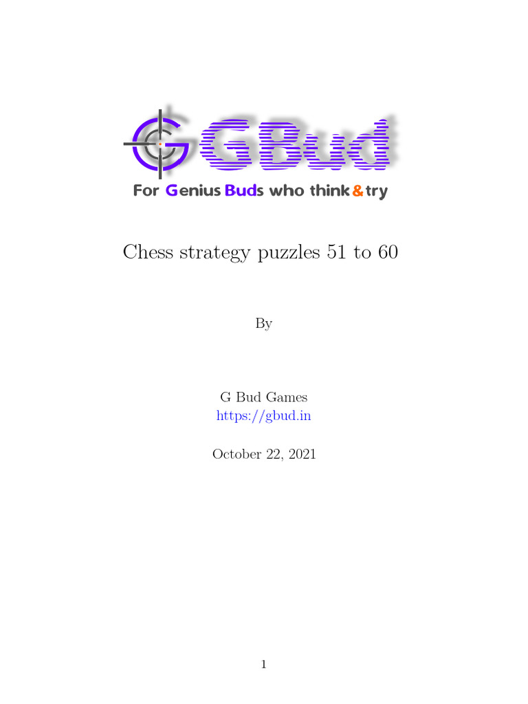 Chess Strategy Puzzles 51 To 60 | PDF