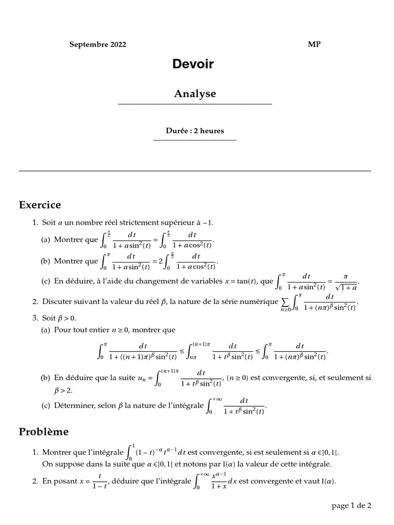 Devoir: Analyse | PDF