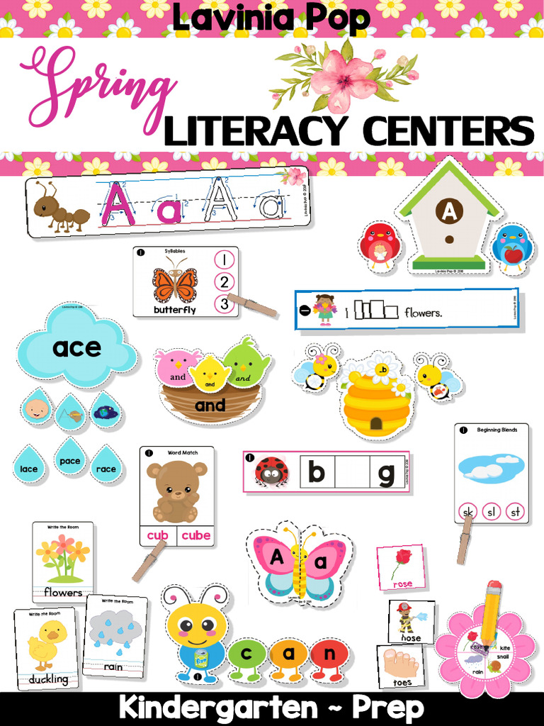 099 - Spring Literacy Centers For Kindergarten | PDF
