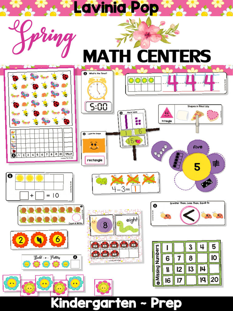 098 - Spring Math Centers For Kindergarten | PDF