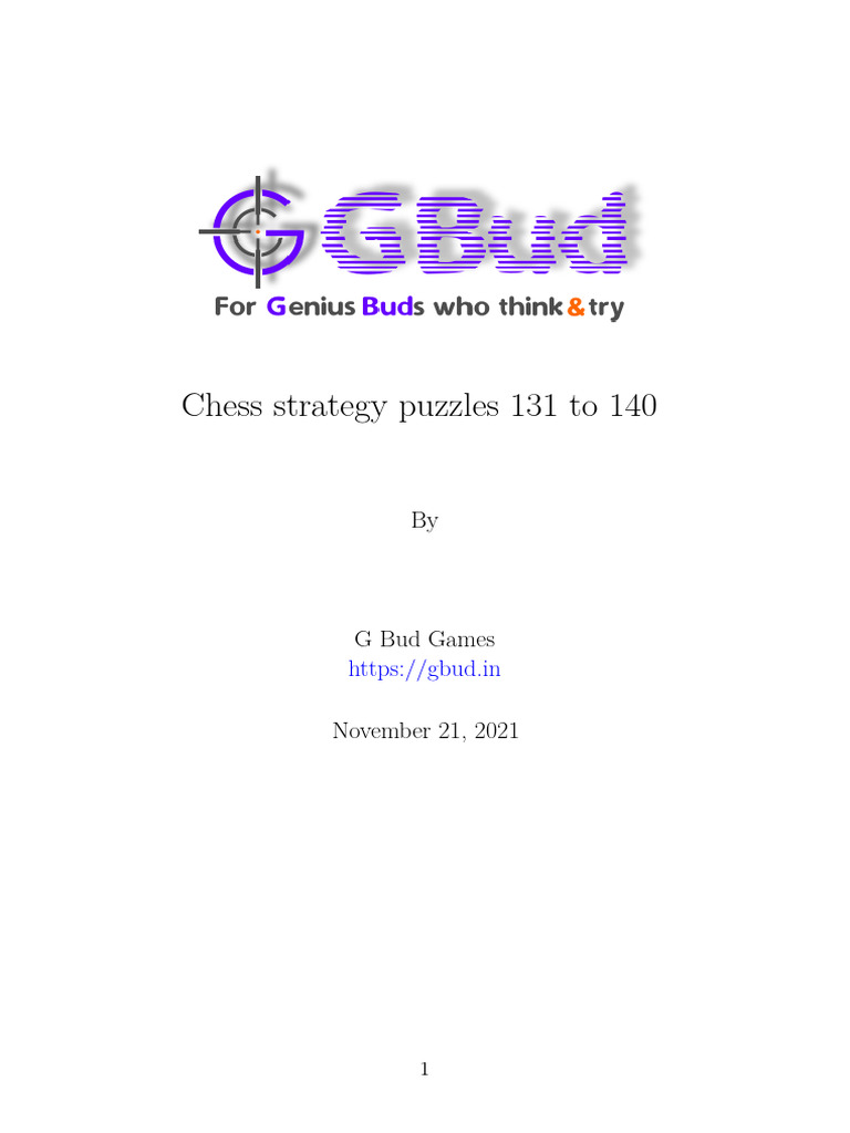 Chess Strategy Puzzles 131 To 140 | PDF