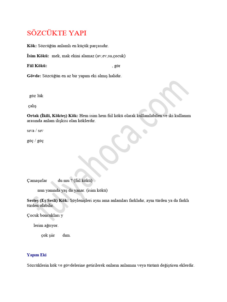 Sözcükte Yapi Ekler | PDF