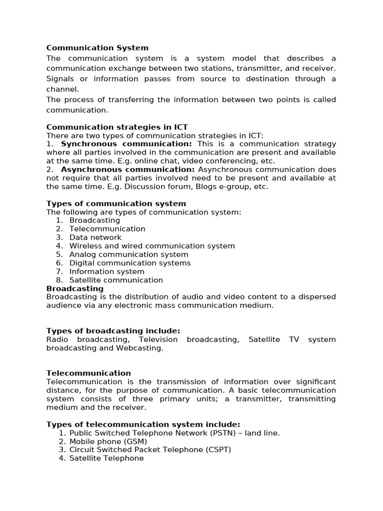 Communication System | PDF