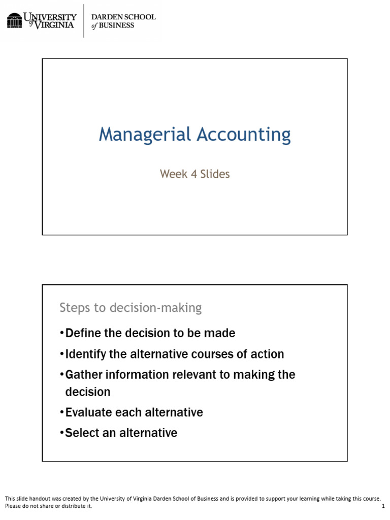 Managerial Accounting - Week 4 | PDF