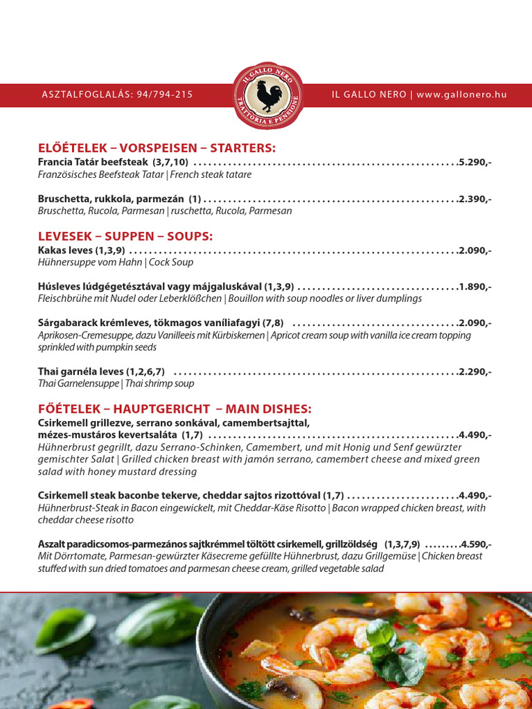 Etlap 2024-NETRE | PDF