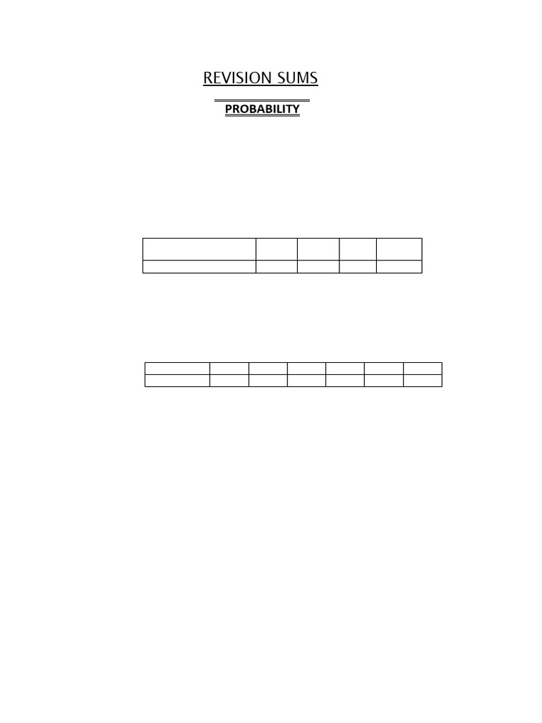 Probability Revision Sums | PDF
