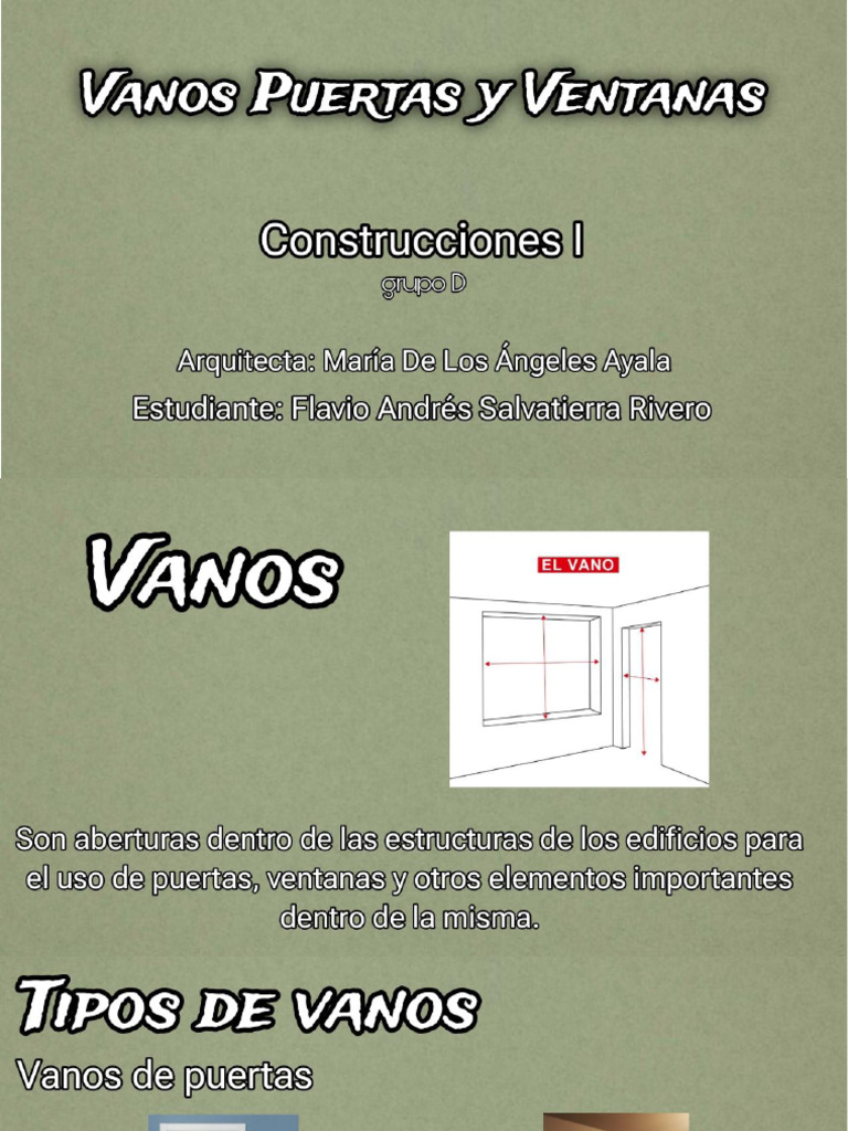 VANOS PUERTAS Y VENTANAS. Flavio Salvatierra | PDF