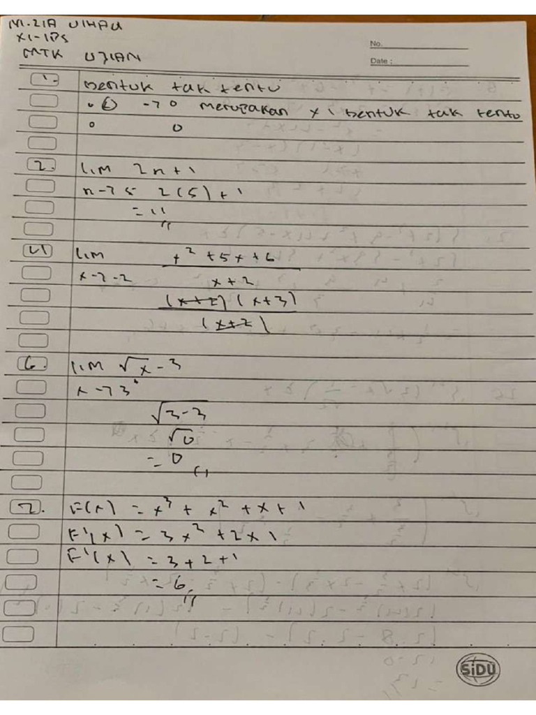 Remed Ujian MTK Zia Ulhaq | PDF