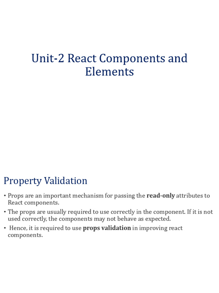 Unit-2 React Components and Elements DSP | PDF