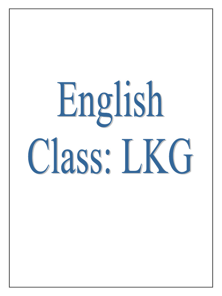 English Annual Question Papers From LKG To VIII | PDF