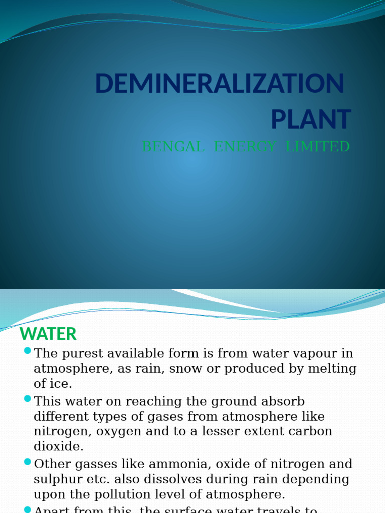 Demineralization Plant | PDF