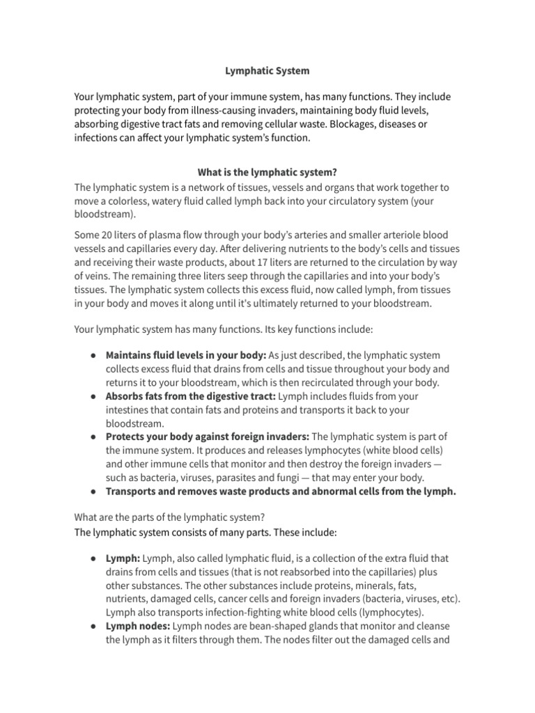 Lymphatic System | PDF