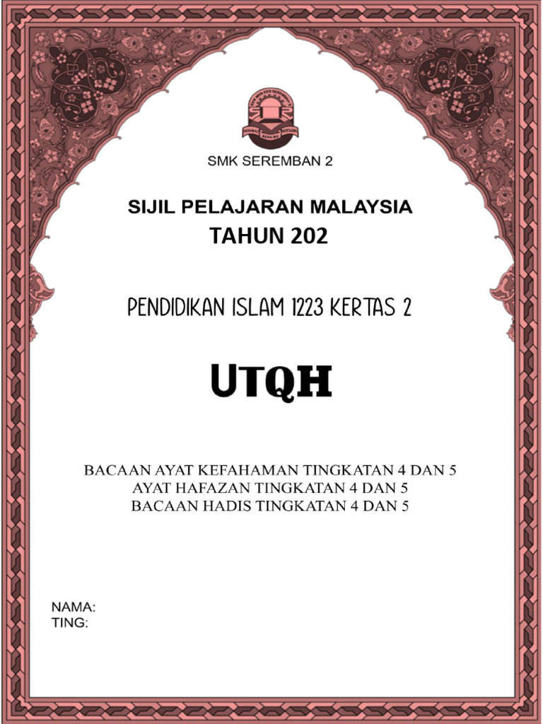 Utqh SPM 2024 | PDF