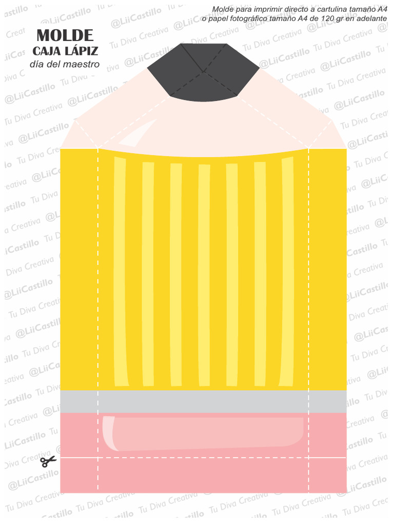 MOLDE_Caja Lápiz Día Del Maestro | PDF