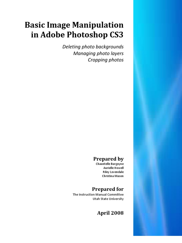 Photoshop CS3: Basic Image Editing Guide | PDF | Photo Manipulation ...