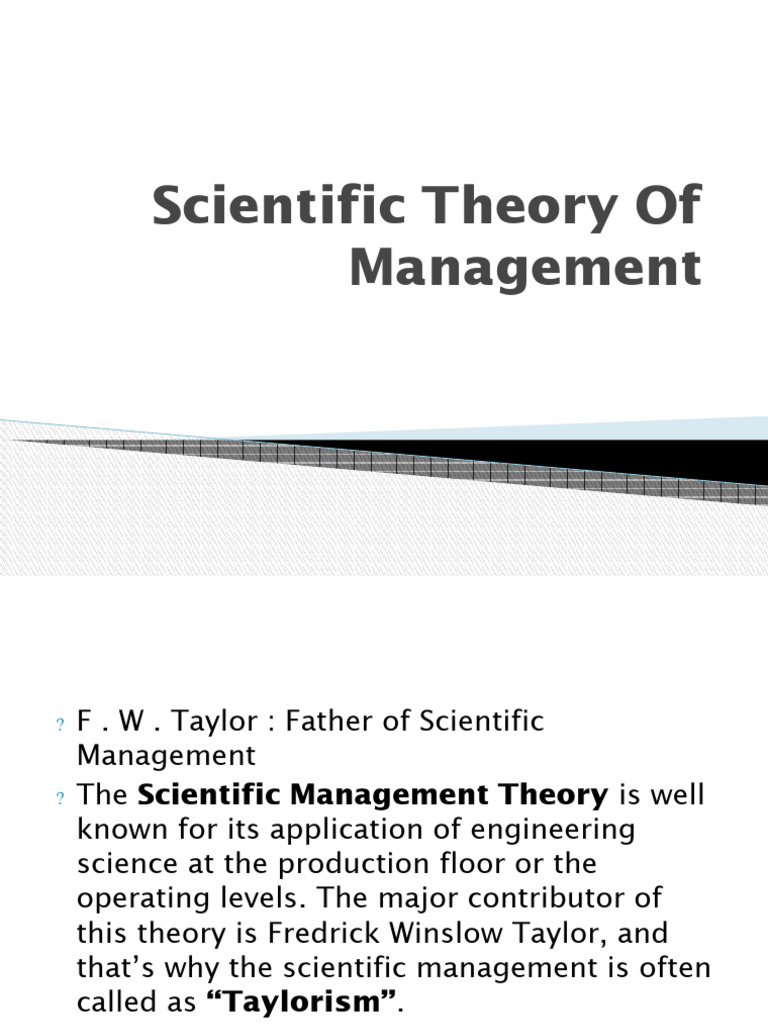 ScientificTheory of Management | PDF
