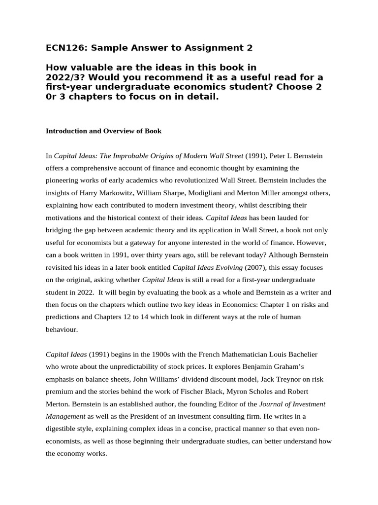 Example for Writing Assignment 2 2022 | PDF