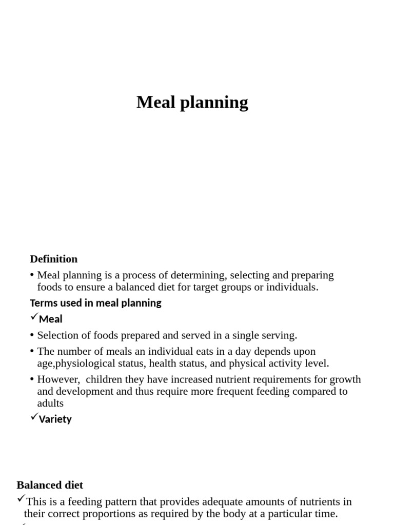 Understanding Meal Planning Basics | PDF | Diet (Nutrition) | Diet ...