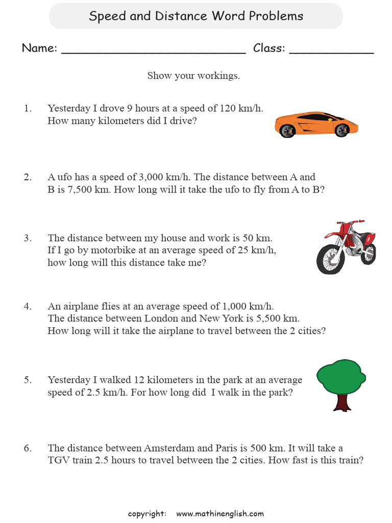 Speed Metric Word Problems P5 | PDF