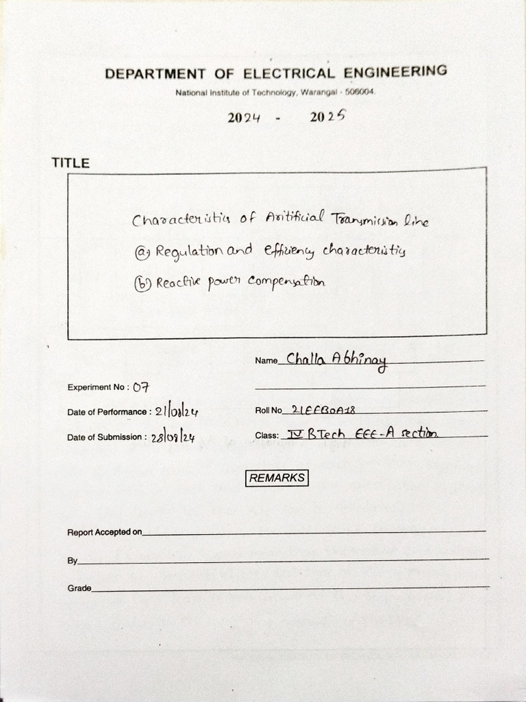 PS Lab - Artificial Transmission Lines | PDF