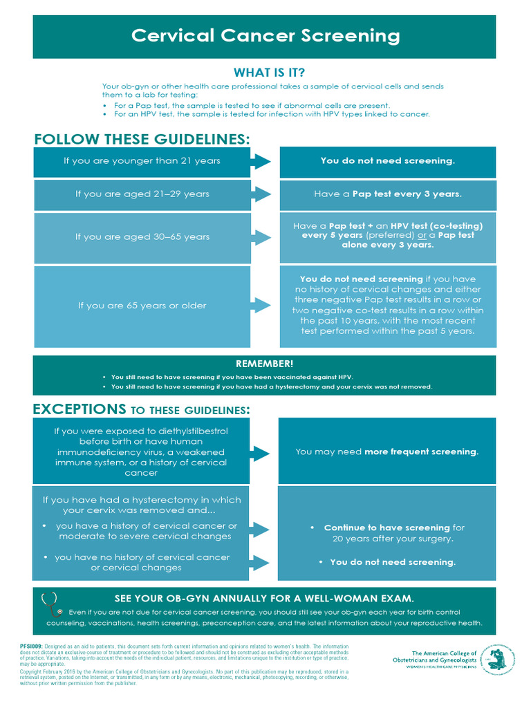 Cervical Cancer Screening | PDF