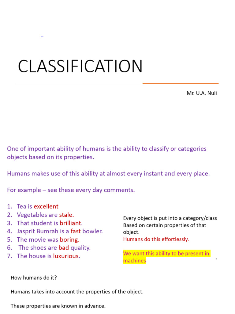 3.machine Learning Unit3a Classification | PDF