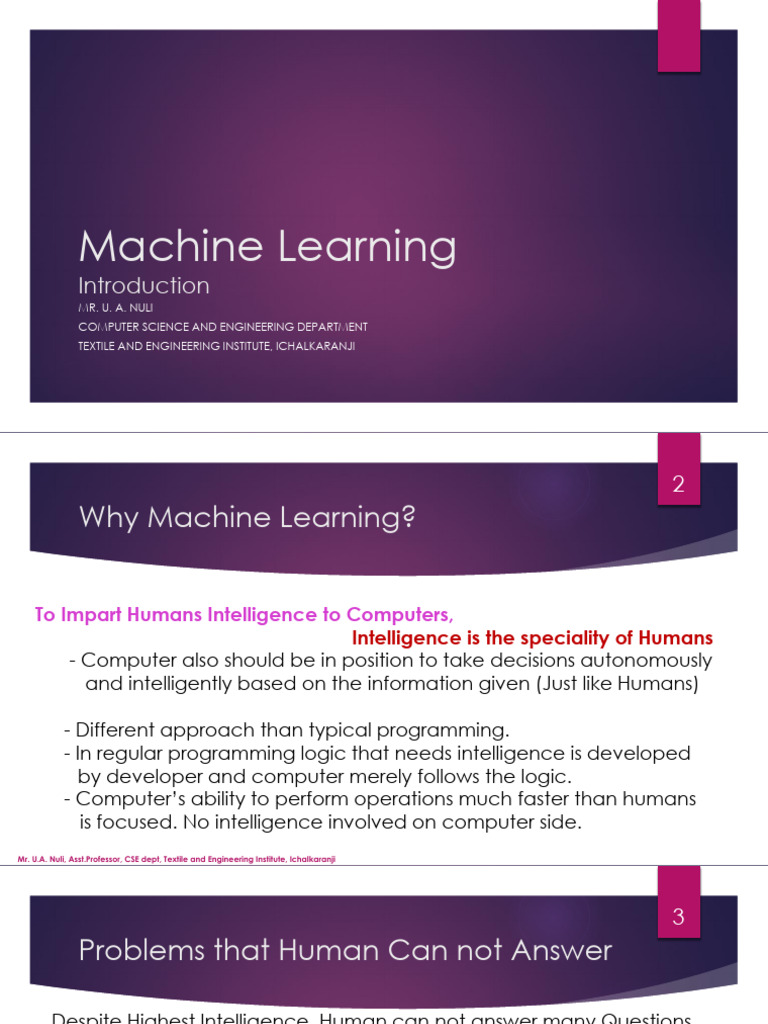 1.machine Learning-Unit1 | PDF