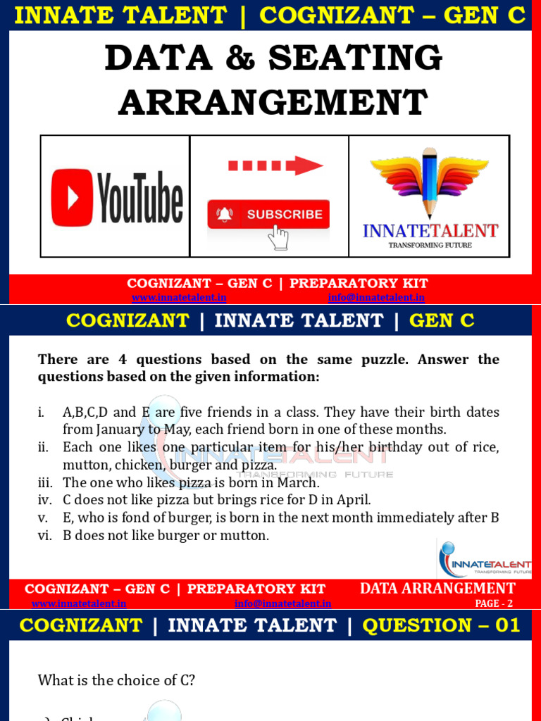 Cognizant - 22 - Data & Seating Arrangement | PDF | Sports & Recreation ...