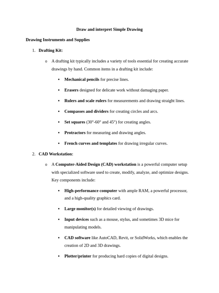 Unit 4 Draw and interpret simple drawings | PDF